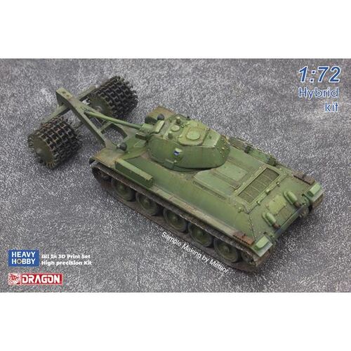 NEW! Heavy Hobby PK-72005 T34/76 Soviet WWII Medium Tank with Mine Roller (Hybrid Kit)