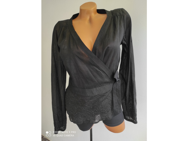 H&M PAMUČNA BLUZA NA PREKLOP VEL. 40 - KAO NOVA