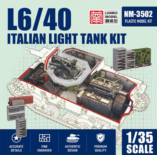 NEW! LANMO Model NM3502 Carro Armato L6/40 - Internal Structure Kit