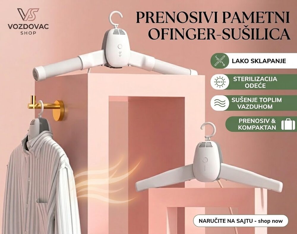 Prenosivi Električni Ofinger Sušač za Odeću i Obuću 2u1