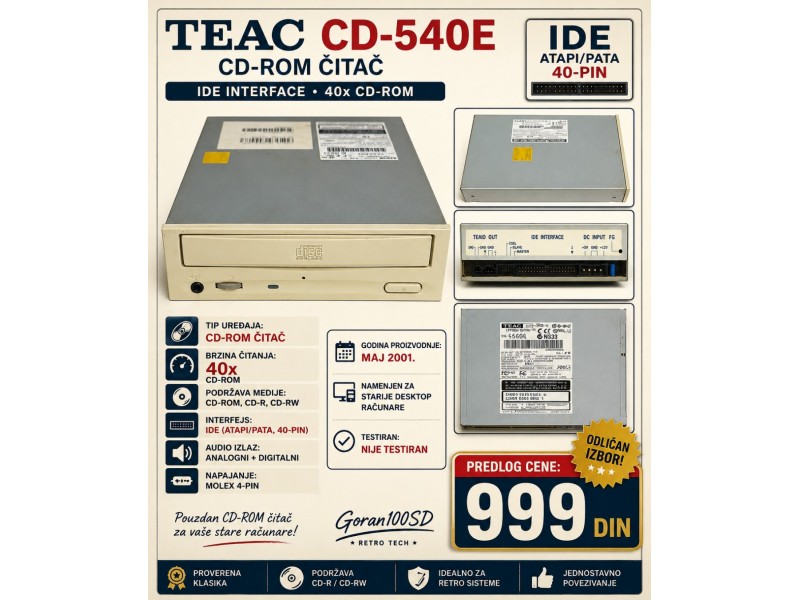 TEAC CD-540E Tip: CD-ROM čitač