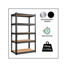 EPRO Metalna montažna polica Premium 180x90x40cm, metal-drvo, 875kg (5x175kg)