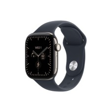 APPLE Watch Series 12 GPS + Cellular 46mm Natural Titanium Case with Navy Blue Sport Band - S/M (MJGM4WF/A)