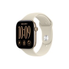 APPLE Watch Series 12 GPS 42mm Light Gold Aluminium Case with Sand Sport Band - M/L (MJEE4WF/A)