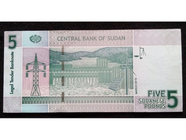 5 funti,Sudan,2015,unc.