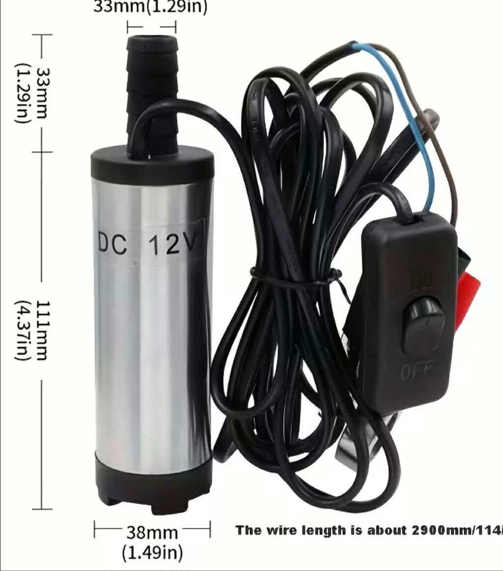 12V potopna električna pumpa za gorivo/ulje - Napajanje: DC 12V