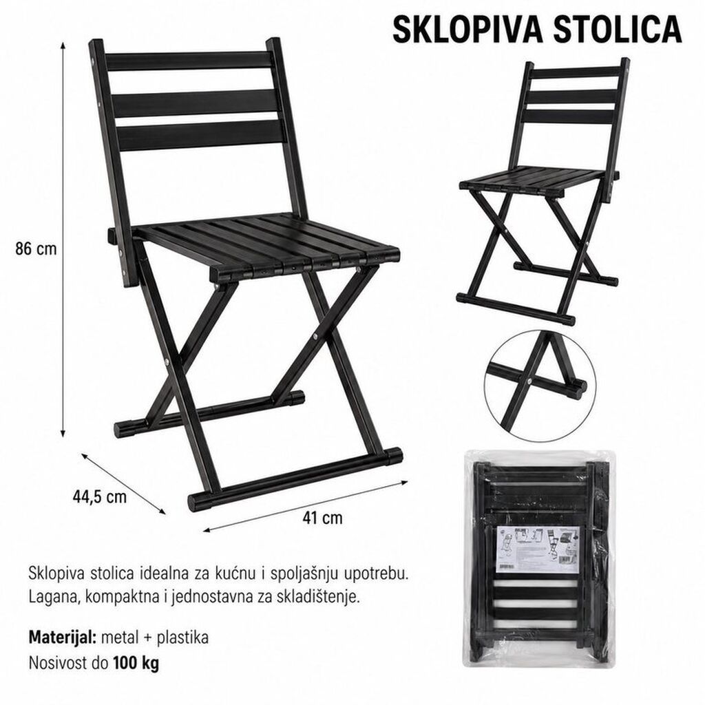 KMT Poni sa sklopivim naslonom 2903990 Prenosiva sklopiva stolica