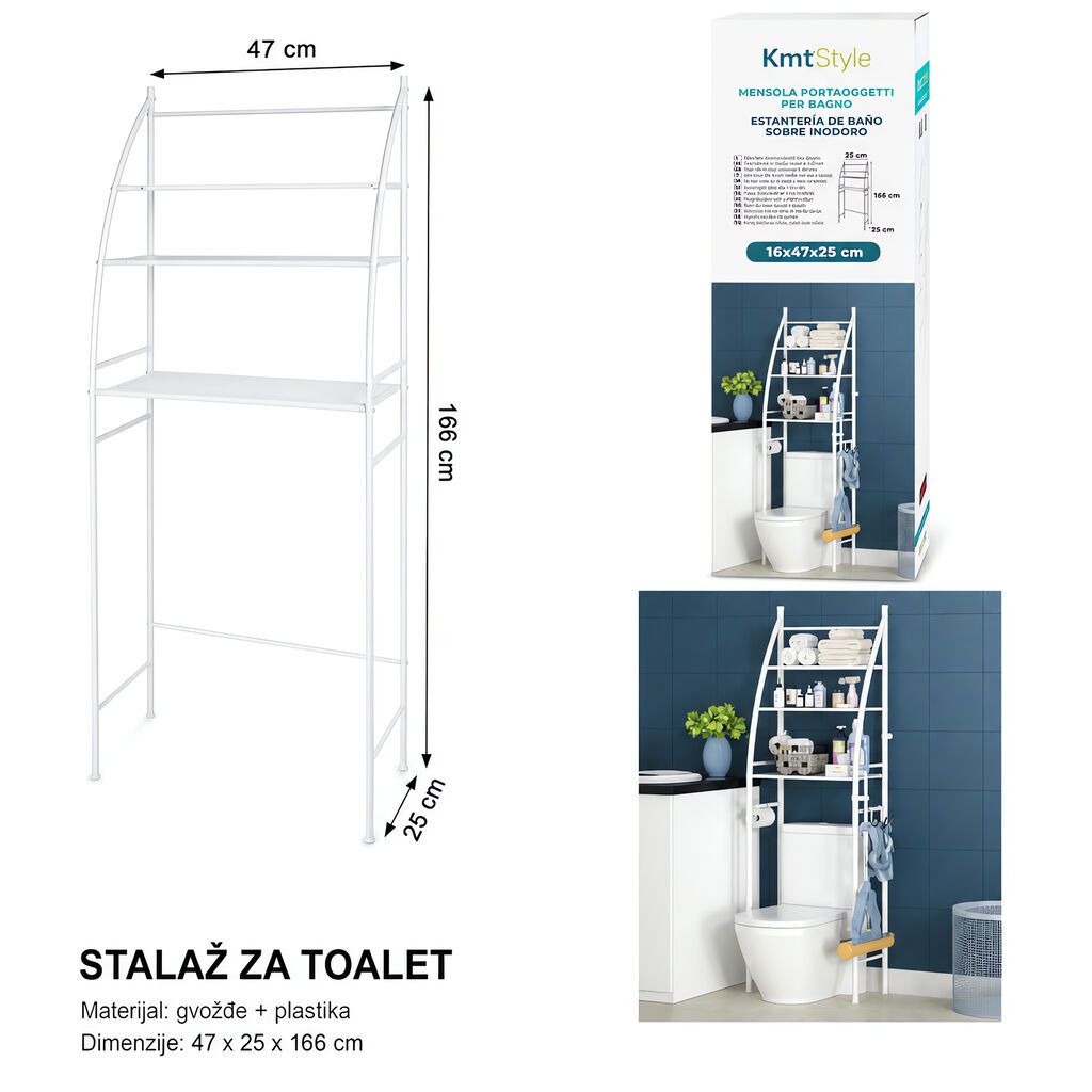 KMT Polica za odlaganje iznad WC šolje 2407000-A Opis: Praktična