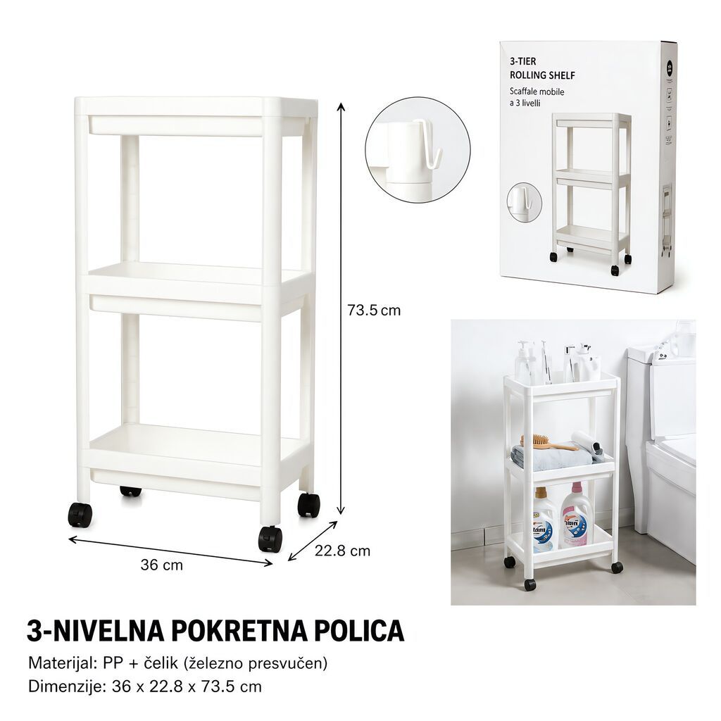 KMT Široka polica za odlaganje, 3 nivoa 3210077 Praktična višespratna