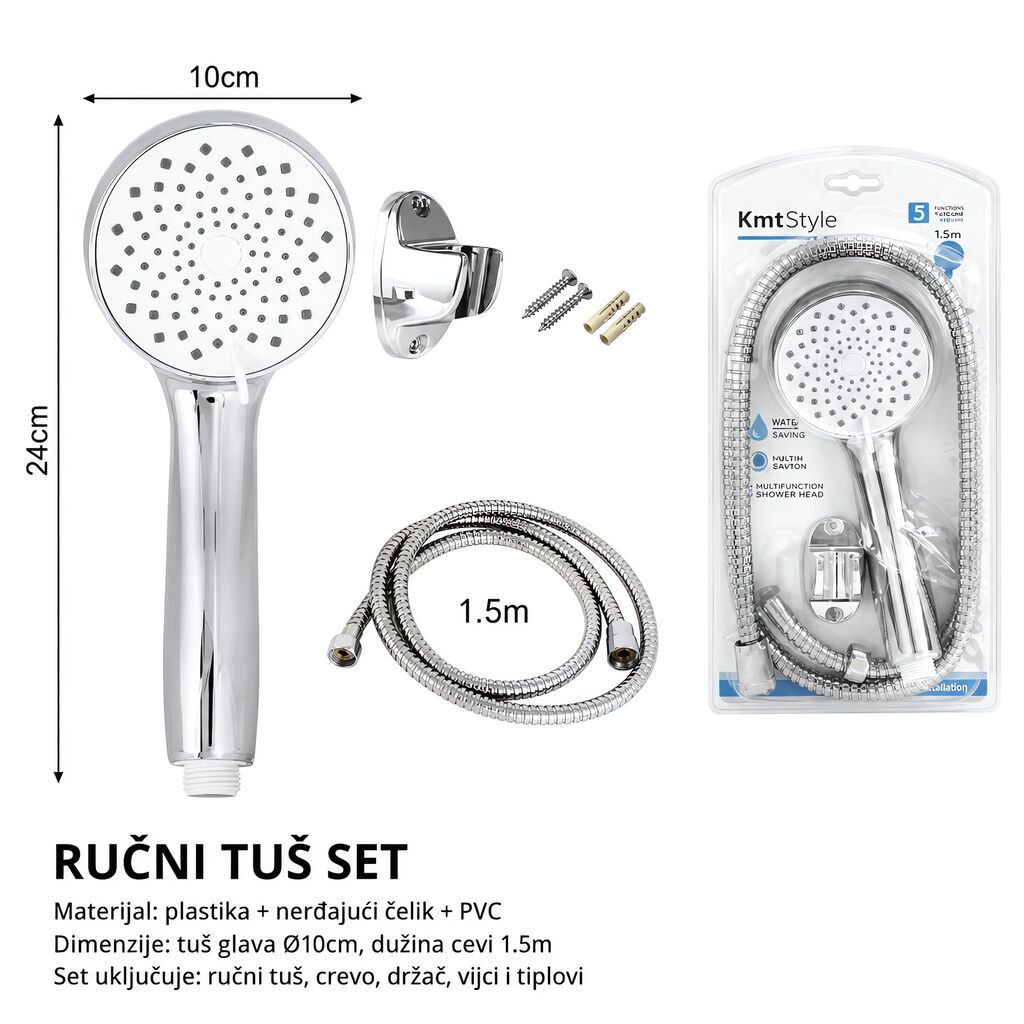 KMT Set trube belog zvezdanog neba 3283018-A Mali ručni tuš set sa