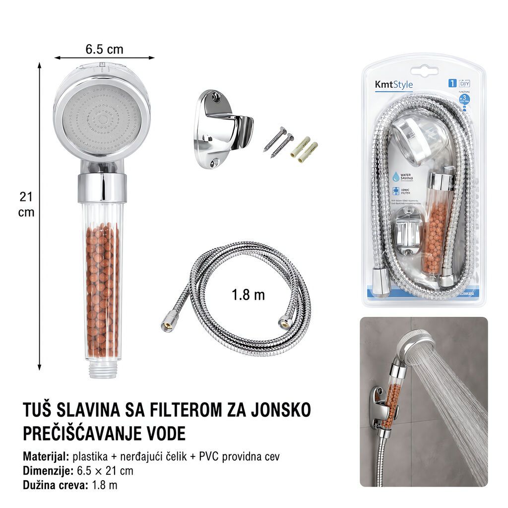 Teksturirani tuš set sa pojačanim pritiskom, mali 3283024-A Opis: -