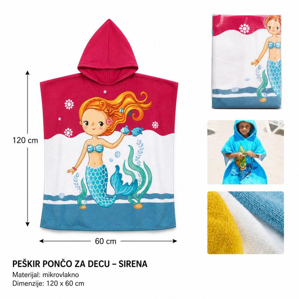 KMT Dečiji peškir plašt princeza 297105 - Tip: peškir pončo za decu