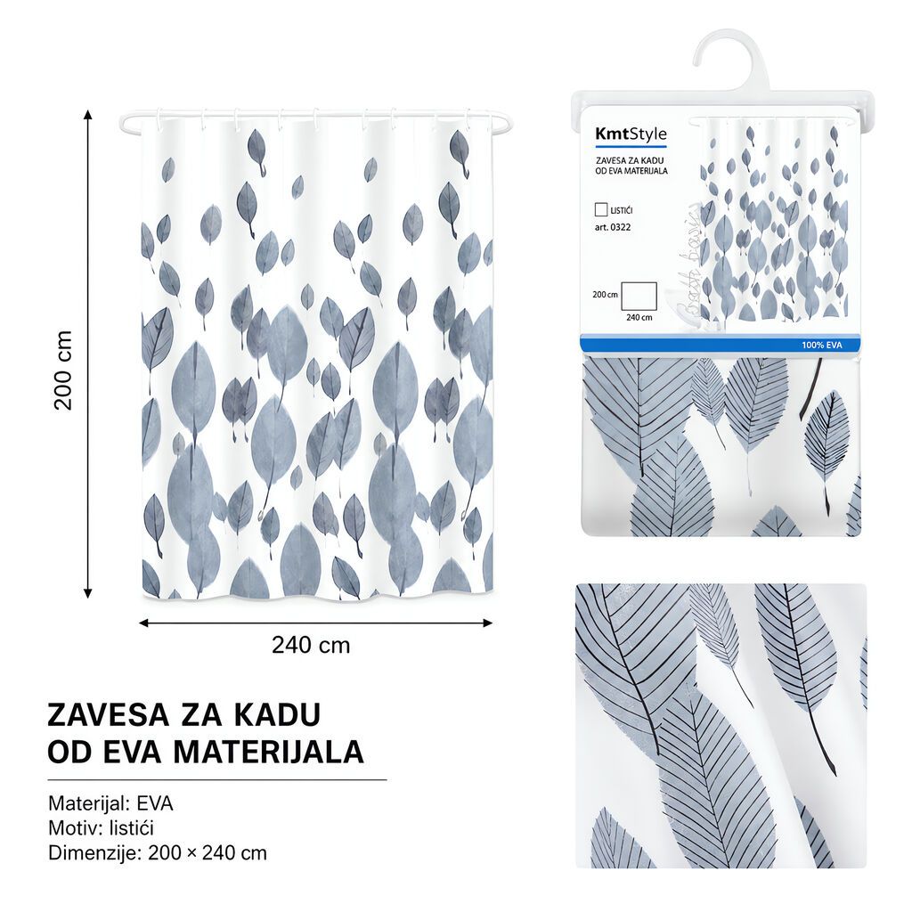 KMT EVA štampana zavesa za tuširanje (mali listovi) 2208568-A -