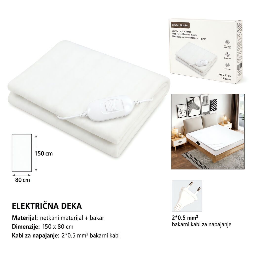 KMT Električno ćebe sa mehaničkim prekidačem 2905020 Opis: Električno