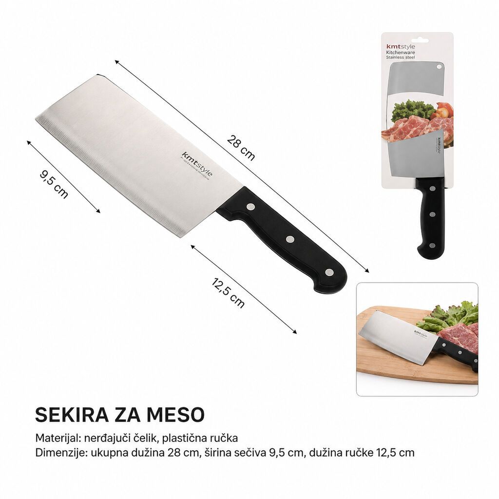 KMT kuhinjski nož 2406456 Opis: - Kuhinjska sekira za meso Kmt Style