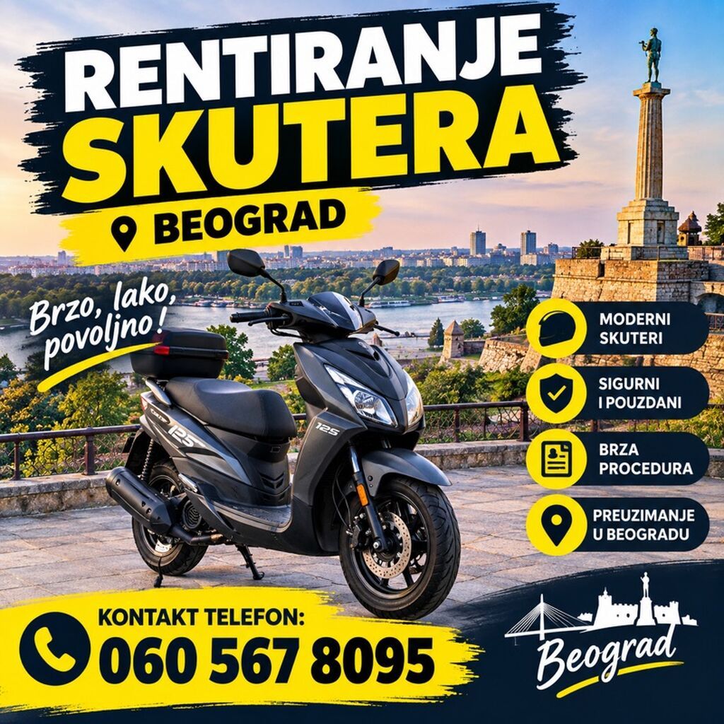 Iznajmljivanje skutera – Beograd - Moderni skuteri, idealni za brzo