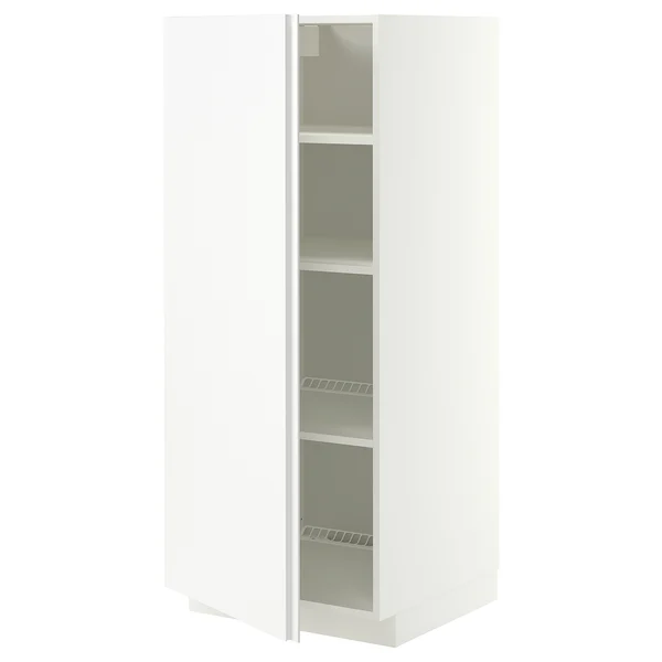 Visoki element s policama, bela/VOXTORP mat bela vertikalna ručka, 60x60x140 cm