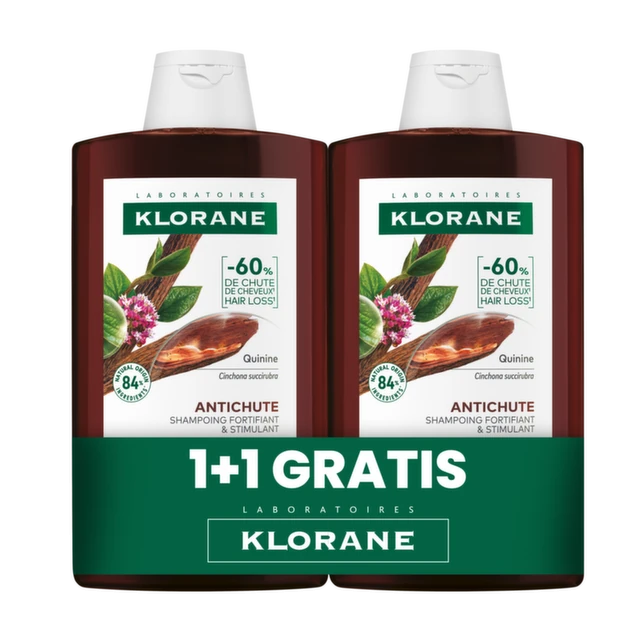Klorane Kinin šampon, 400 ml 1+1 GRATIS