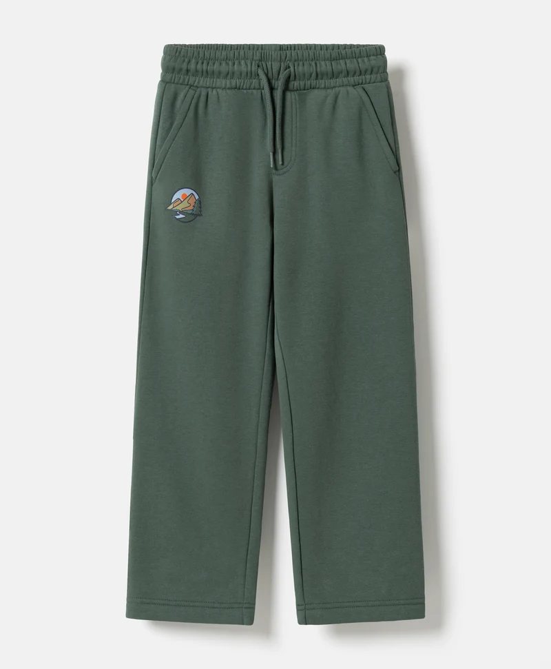 Sportske pantalone za dečake, zelene, širokog kroja