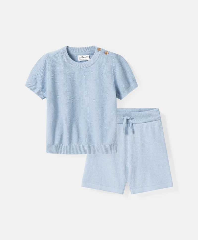 Pamučni komplet za bebe, polo majica i šorts 100% pamuk