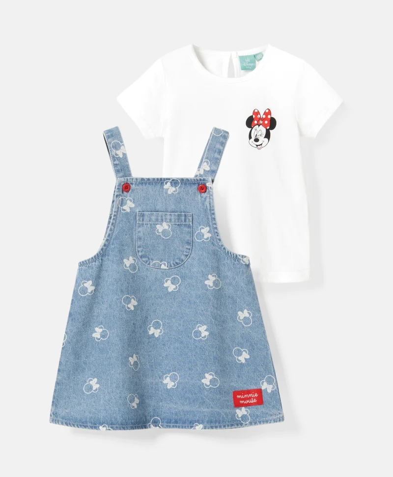 Komplet za bebe, majica i haljina Minnie, 100% pamuk