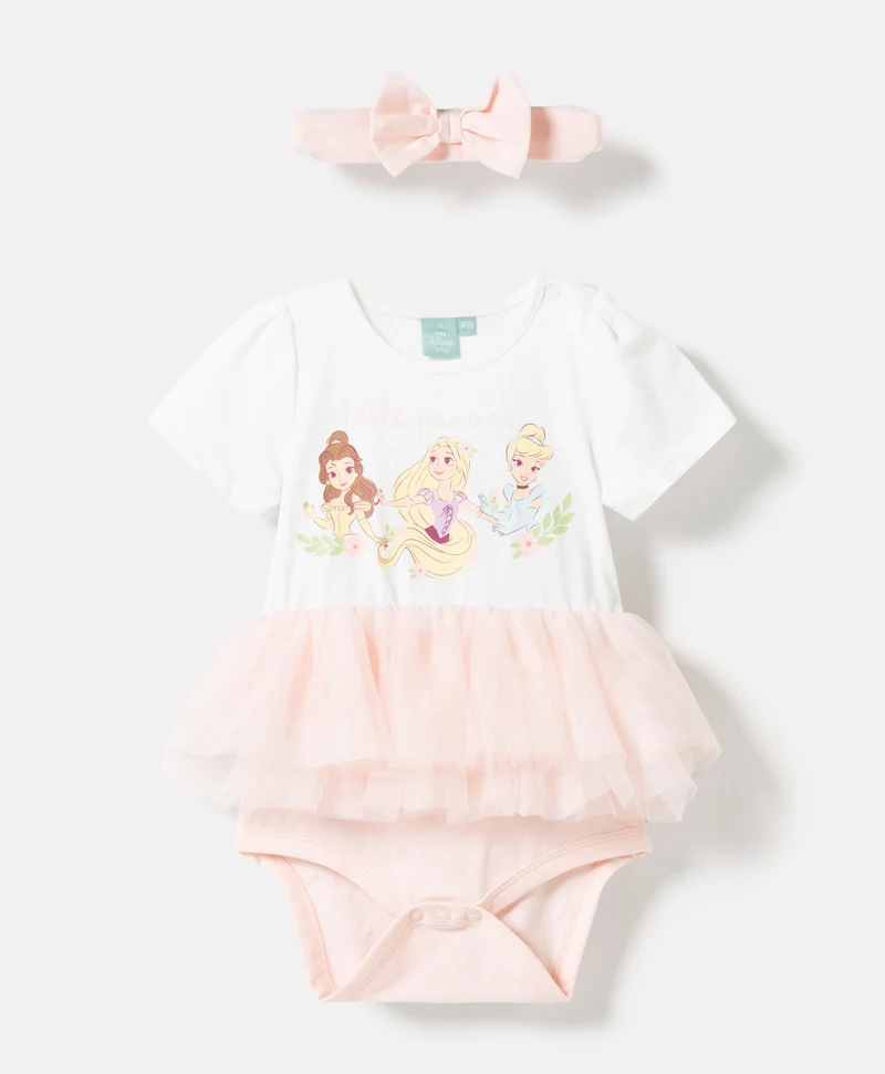 Komplet za bebe haljinica-bodi i traka Disney Princesses