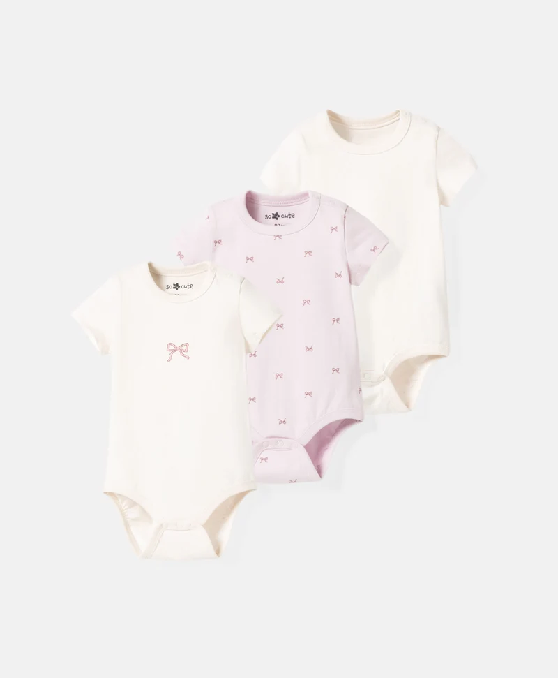 Set bodija za bebe sa mašnicama 100% pamuk