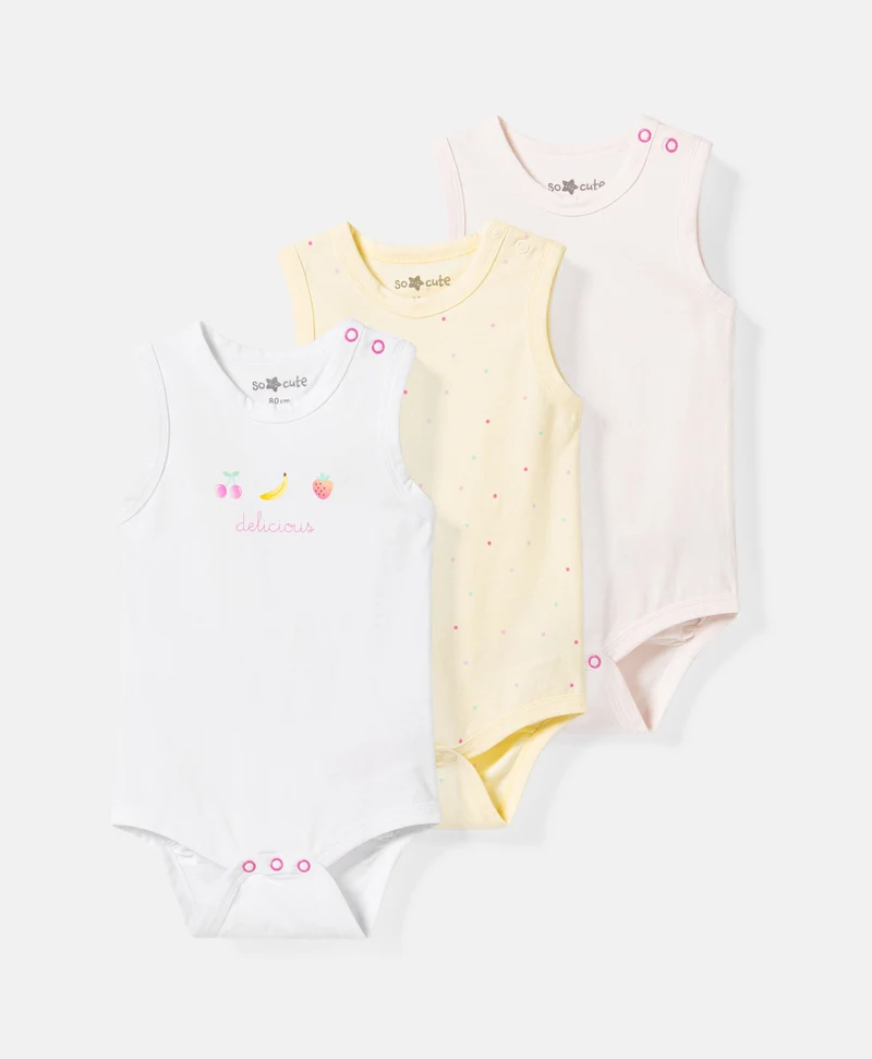 Set bebi bodija sa voćnim printom od 100% pamuka