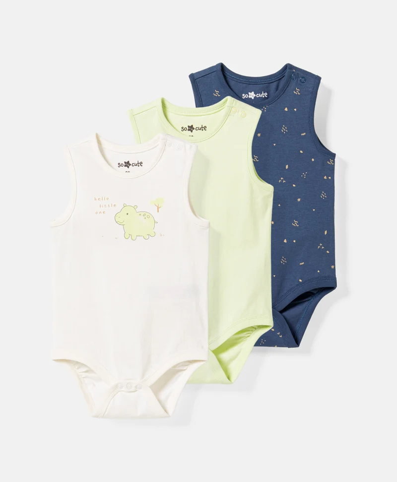 Set bebi bodija bez rukava 100% pamuk