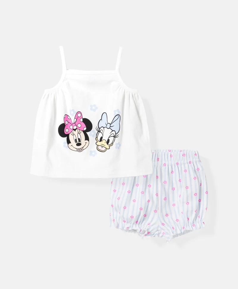 Bebi set majica na bretele i šorts Minnie i Daisy 100% pamuk