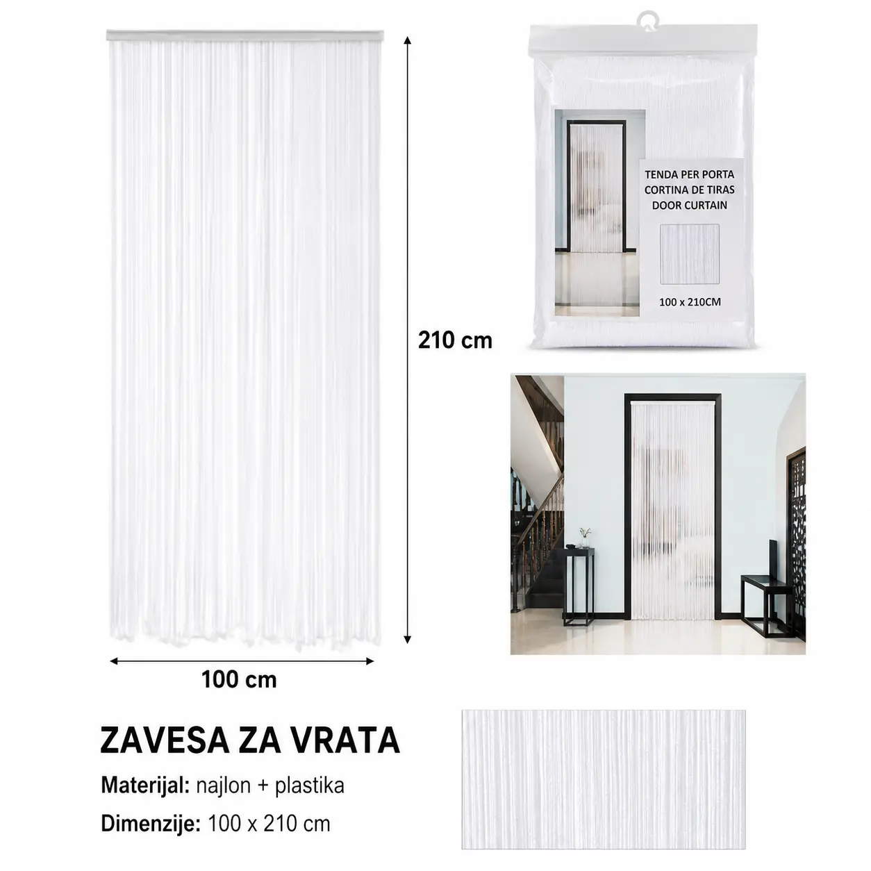 KMT Zavesa za vrata, Bela