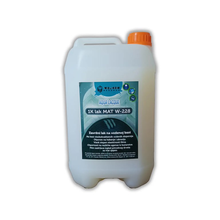 WELHEM Aqua W-228 Vodeni lak za parkete, Završni, Jednokomponentni, Mat, 5L