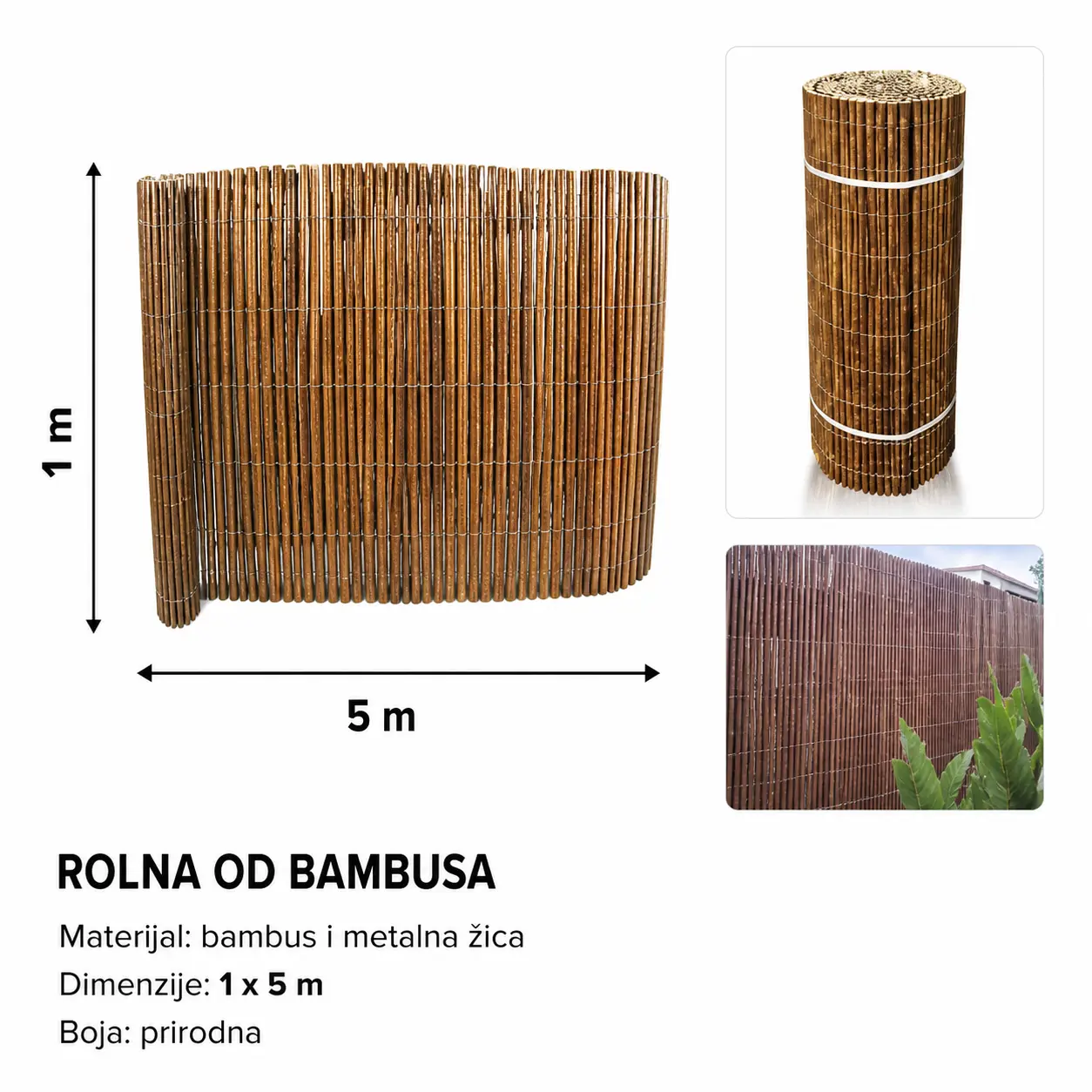 KMT Rolna od bambusa, 5 m