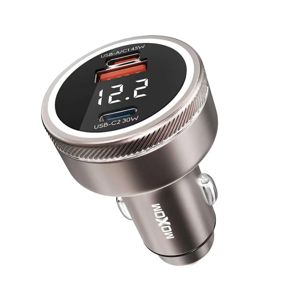 Moxom Auto punjač MX-VC54, USB, 2x Type-C, 120W, Crni