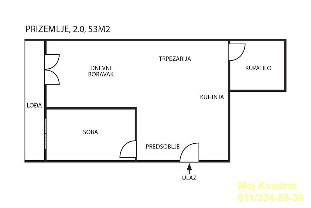 Zvezdara - Cvetkova pijaca, 53m2
