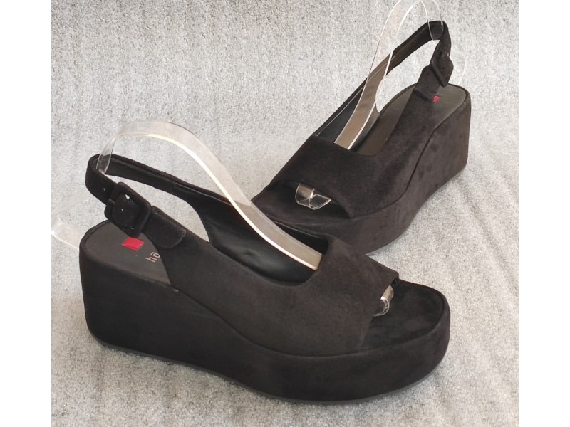 HÖGL luksuzne crne sandale na platformu br 38