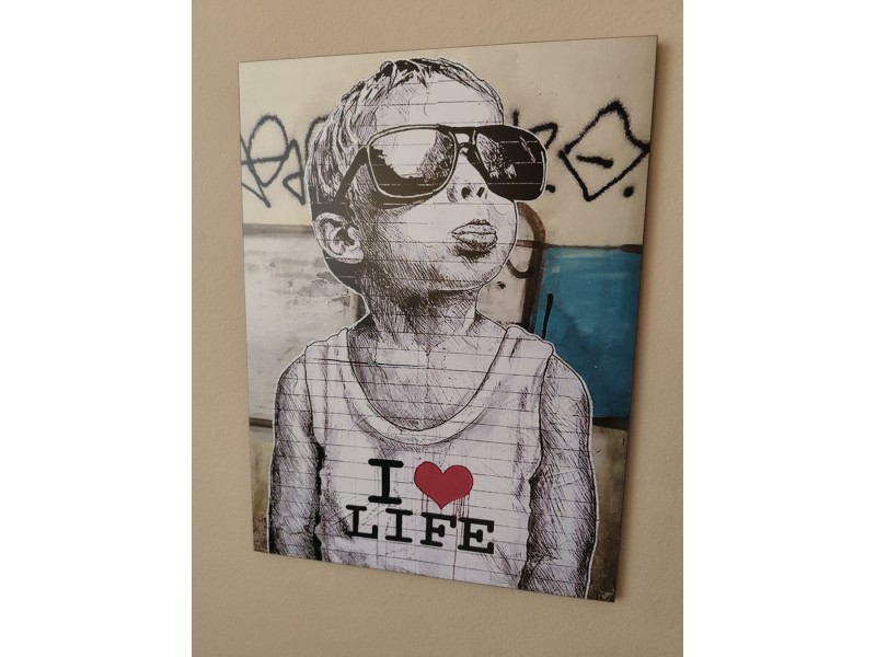 Banksy I love life Canvas 40x30