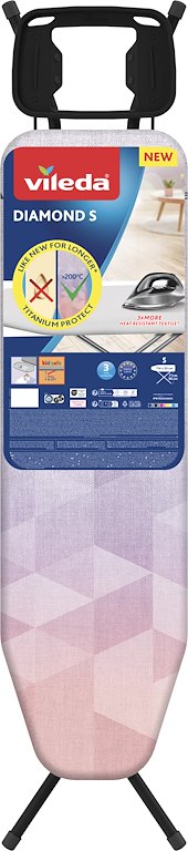 Vileda Daska za peglanje Diamond, 114x33 cm, Roze