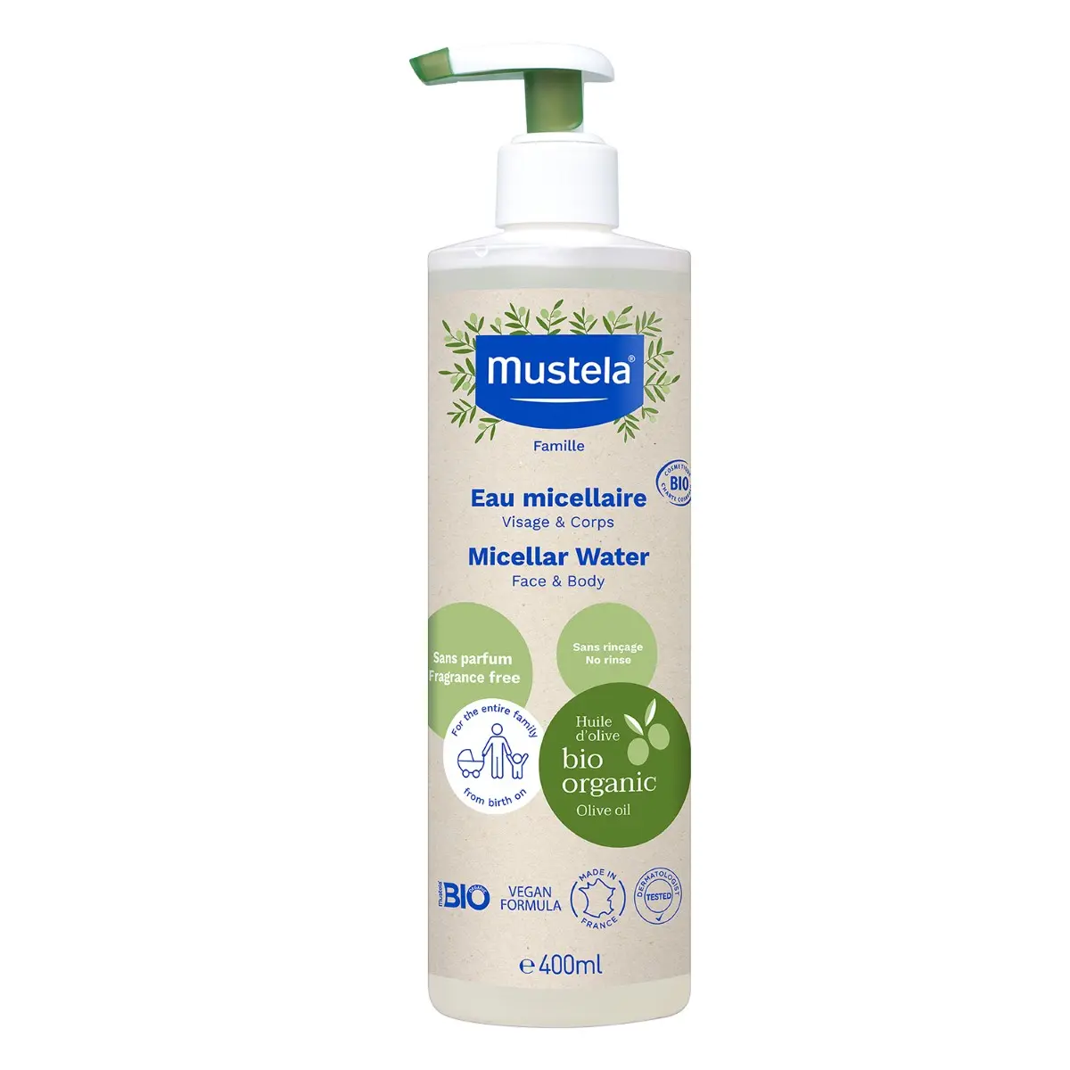 Mustela Micelarna voda za bebe i celu porodicu Bio Organic, 400 ml