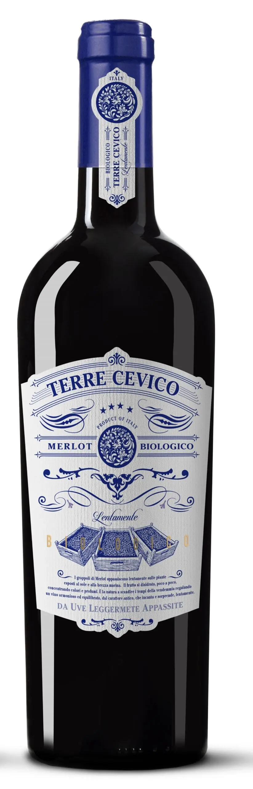 CRVENO VINO MERLOT BIOLOGICO TERRE CEVICO 0,75 L