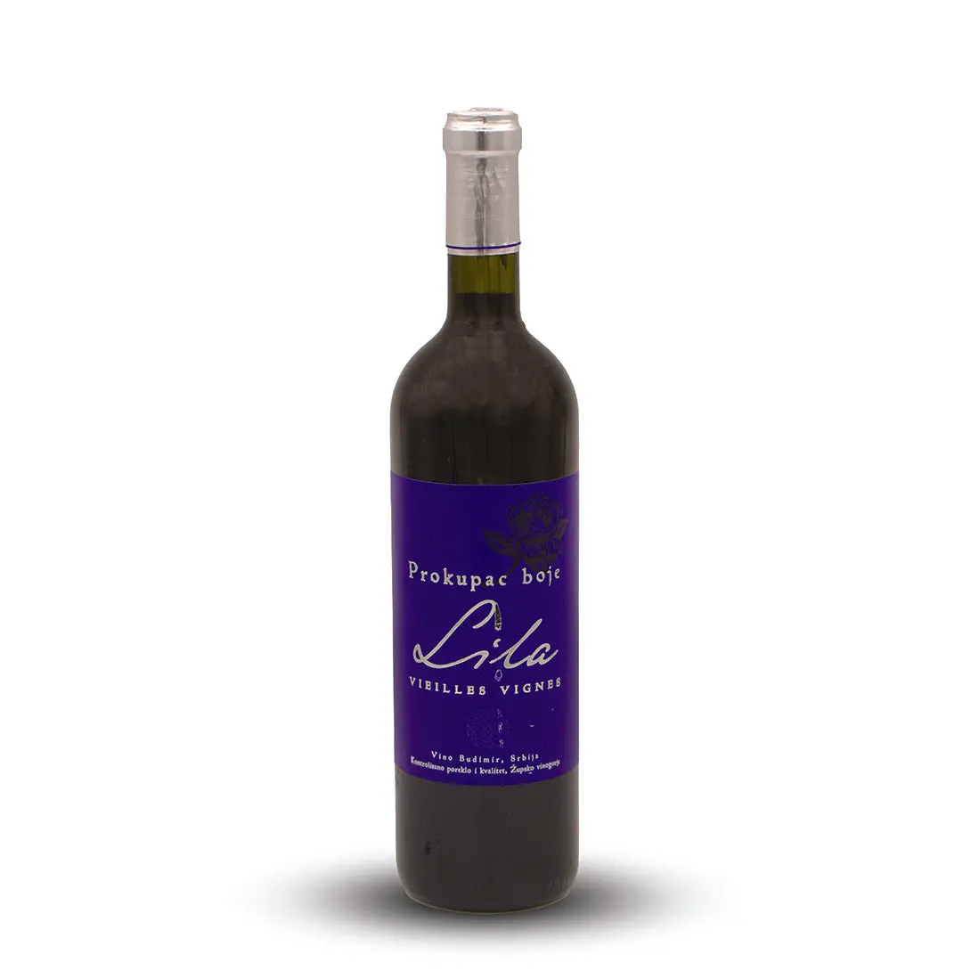 CRVENO VINO PROKUPAC BOJE LILA VINO BUDIMIR 0,75L