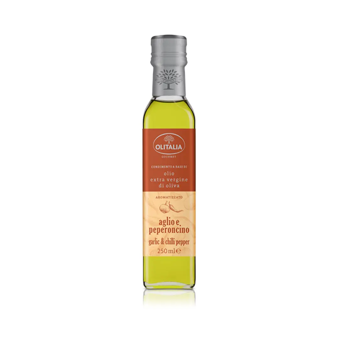 MASLINOVO ULJE EXTRA VERGINE BELI LUK & ČILI PAPRIKA OLITALIA 0,25 L