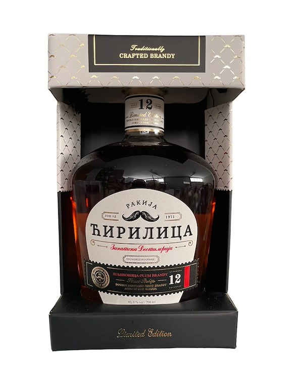 RAKIJA "ЋИРИЛИЦА" ŠLJIVOVICA - 12G 0,7L
