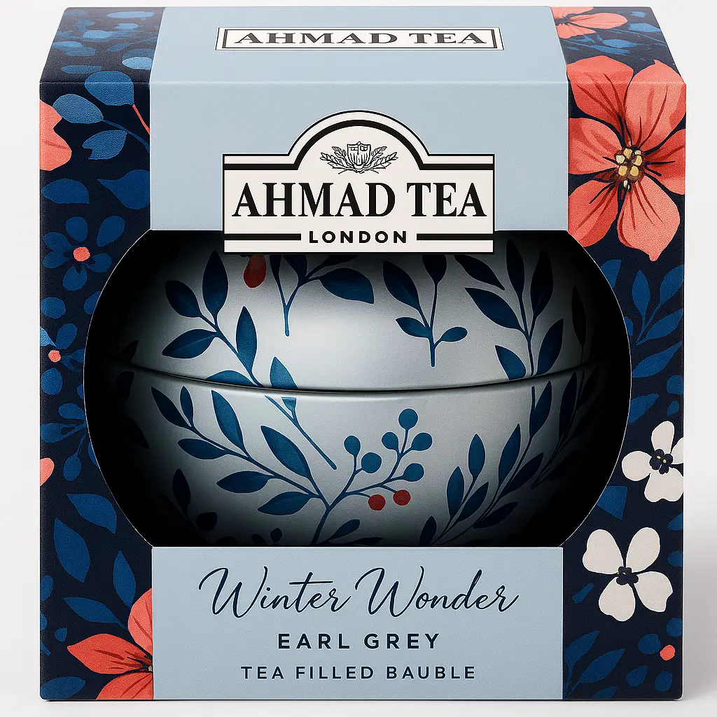 Ahmad Tea Čaj Winter bauble caddies Earl Gray, 25g