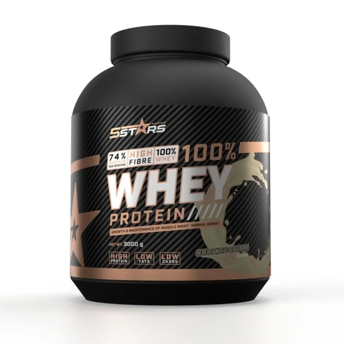 5 Stars Whey protein, Keks i krem, 3 kg