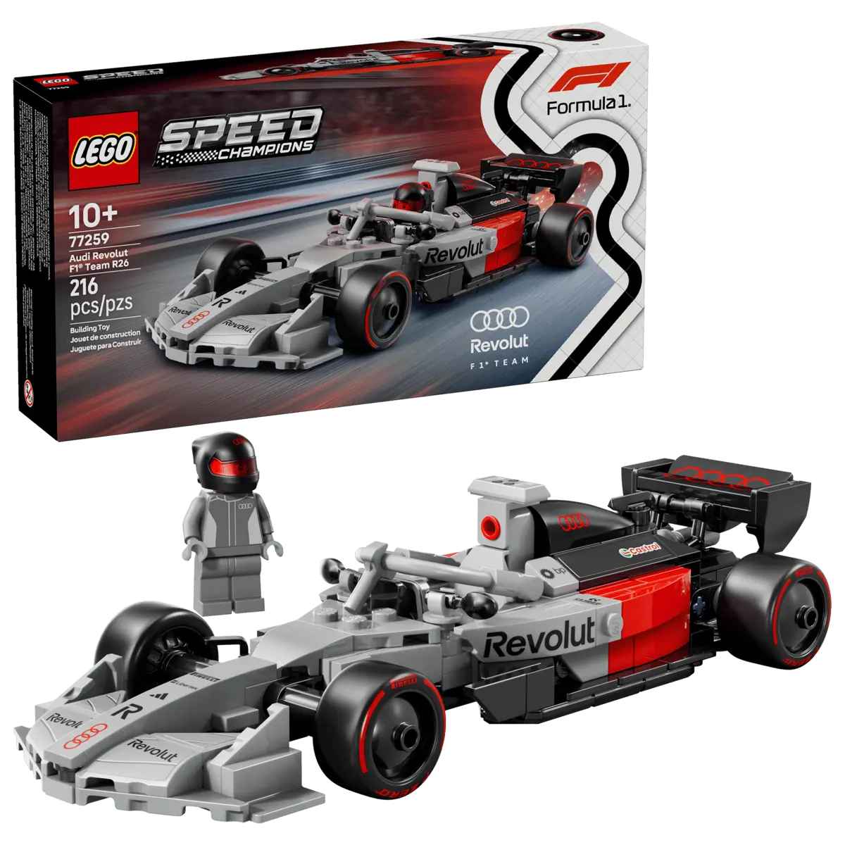 LEGO Speed Champions Audi revolut F1 team R26 trkački automobil 77259, Uzrast 10+