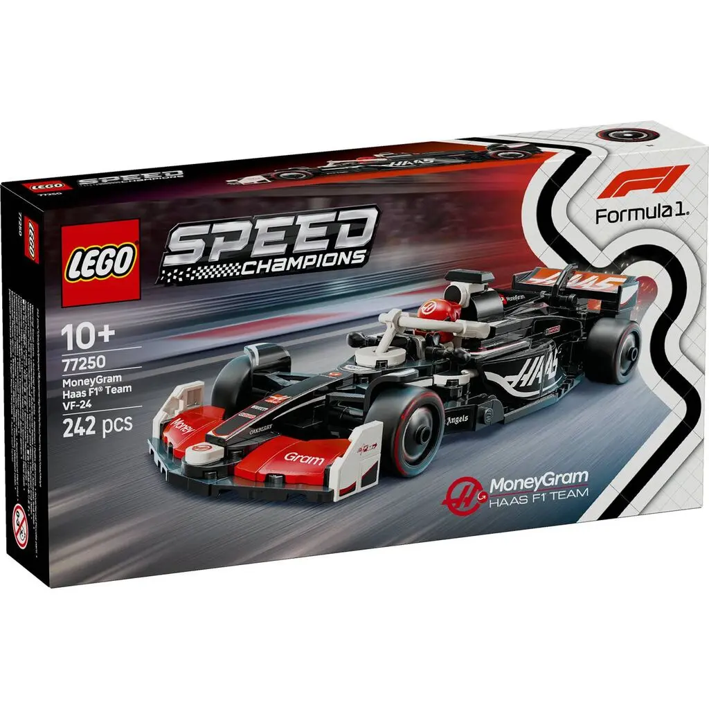 LEGO Speed Champions MoneyGram Haas F1 Team VF-24 trkački automobil 77250, Uzrast 10+