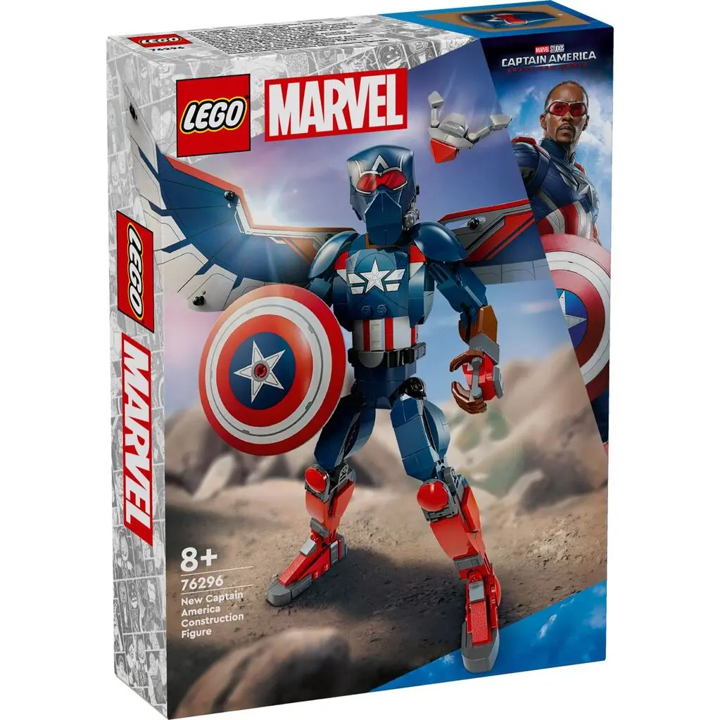 LEGO Marvel novi kapetan Amerika figura za gradnju 76296, Uzrast 8+