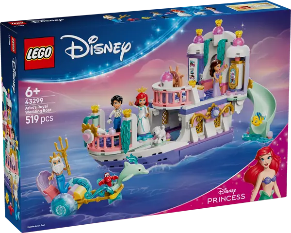 LEGO Disney Animation Arijelin čamac za kraljevsko venčanje 43299, Uzrast 6+