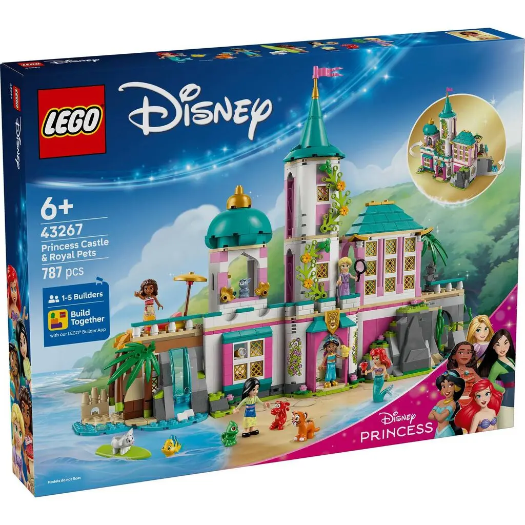 LEGO Disney Zamak princeza i kraljevski ljubimci 43267, Uzrast 6+